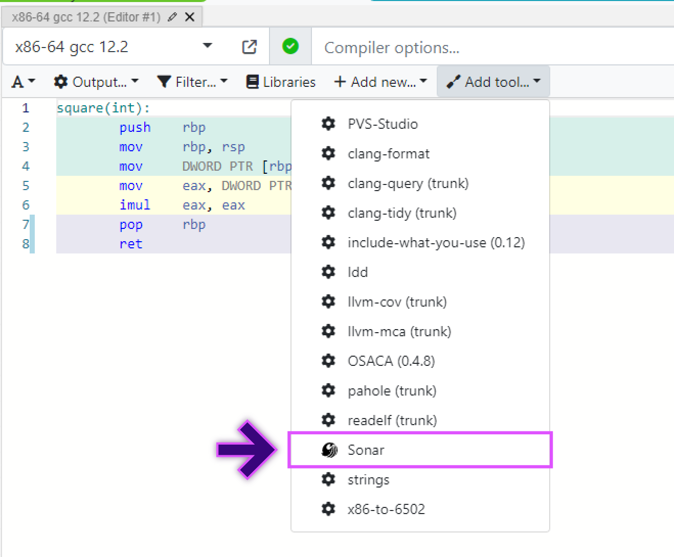 Sonar ️ Compiler Explorer: Write clean C++ code inside your browser | Sonar
